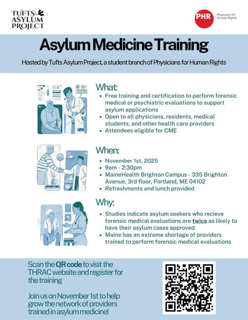 Tufts Asylum Project: Asylum Medicine Training - The Maine Medical Association